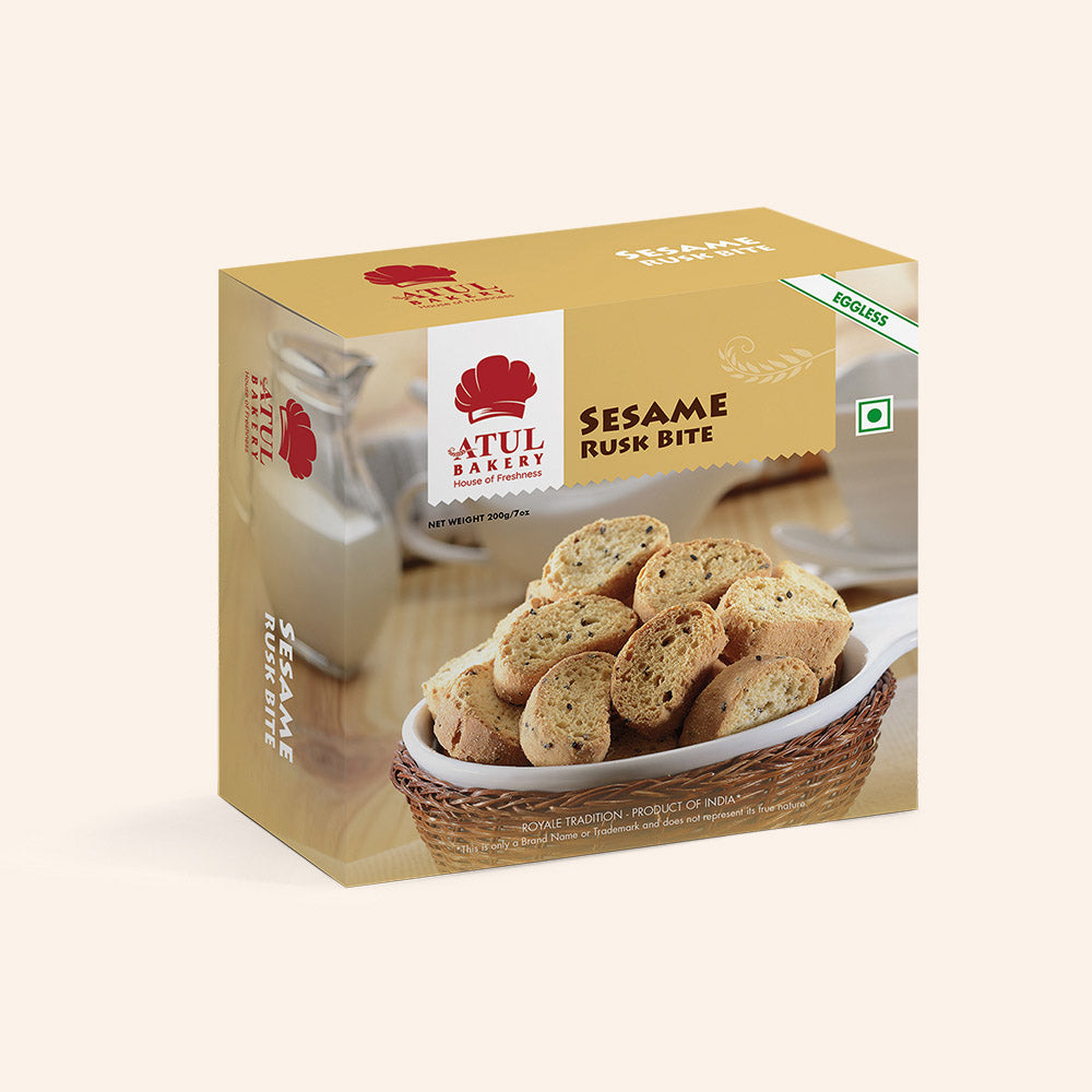 Sesame Rusk Bite 200g – Atul Bakery