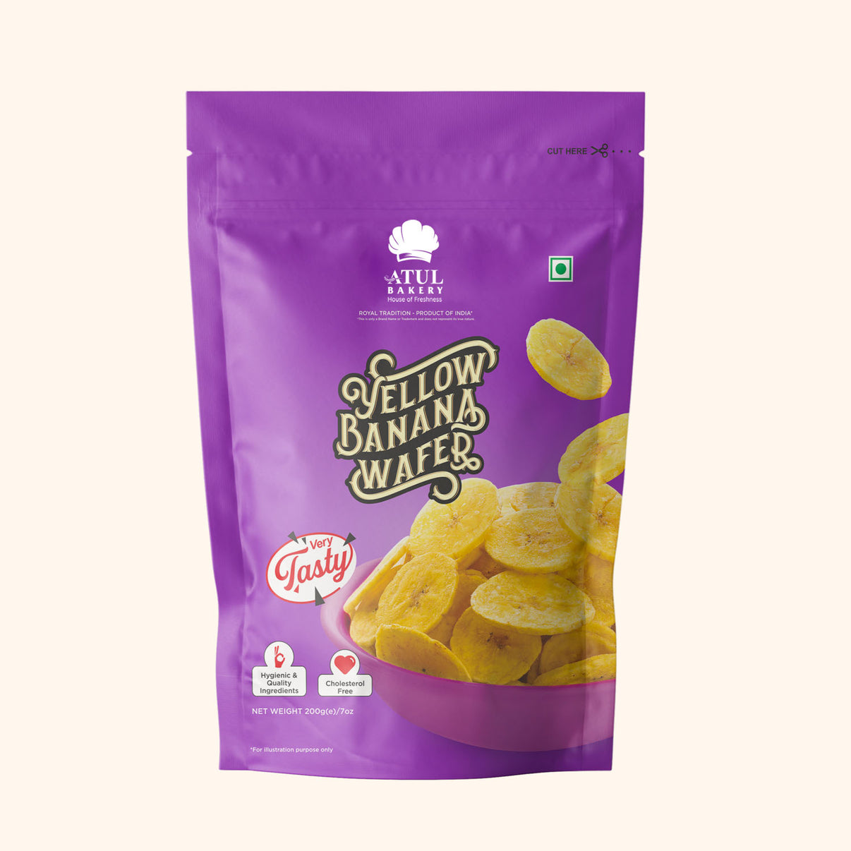 Yellow Banana Wafer 200g – Atul Bakery